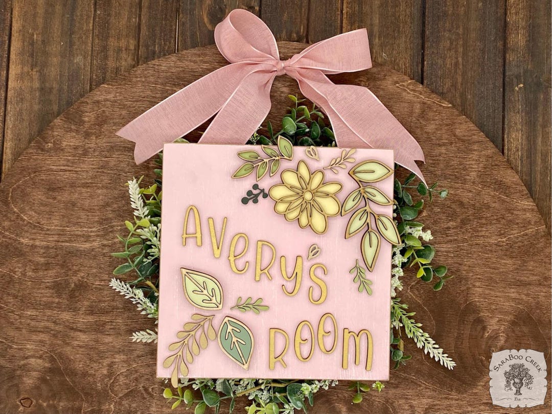 Custom Floral Daisy Sign Personalized - Embellished W/ Handmade Layered ...