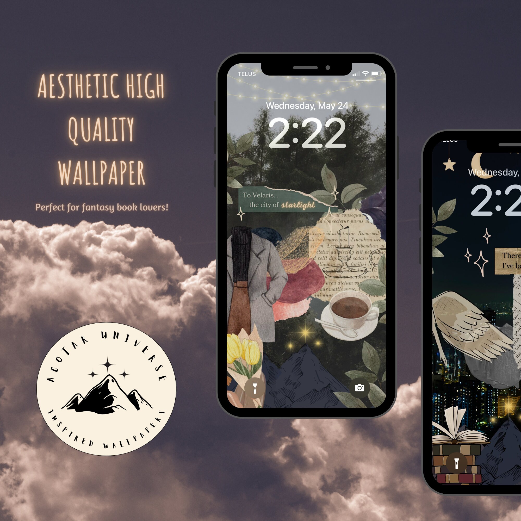 Rhysand and Feyre Wallpaper Set | Velaris City of Starlight Phone ...