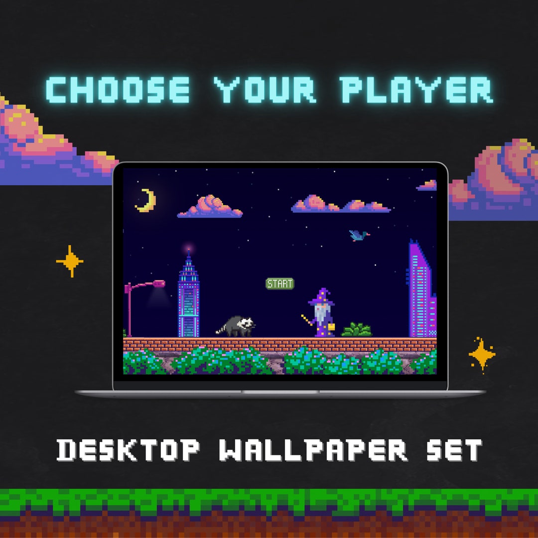 Retro Pixel Art Desktop Wallpaper Pack: Cyberpunk Video Game (digital ...