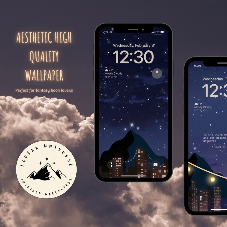 Velaris City of Starlight Phone Wallpaper: ACOTAR Night Court (digital ...