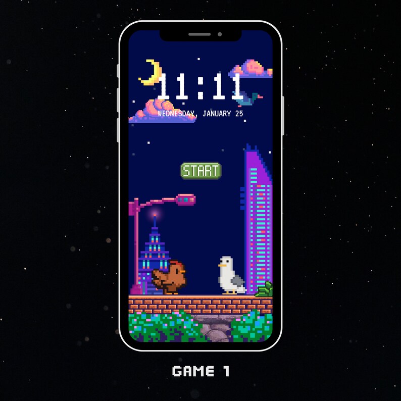 Pixel Art Phone Wallpaper Pack: Retro Video Game Backgrounds (digital ...