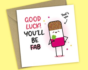 You'll Be Fab Good Luck: Good Luck Card, Card for Him, Card for Her ...