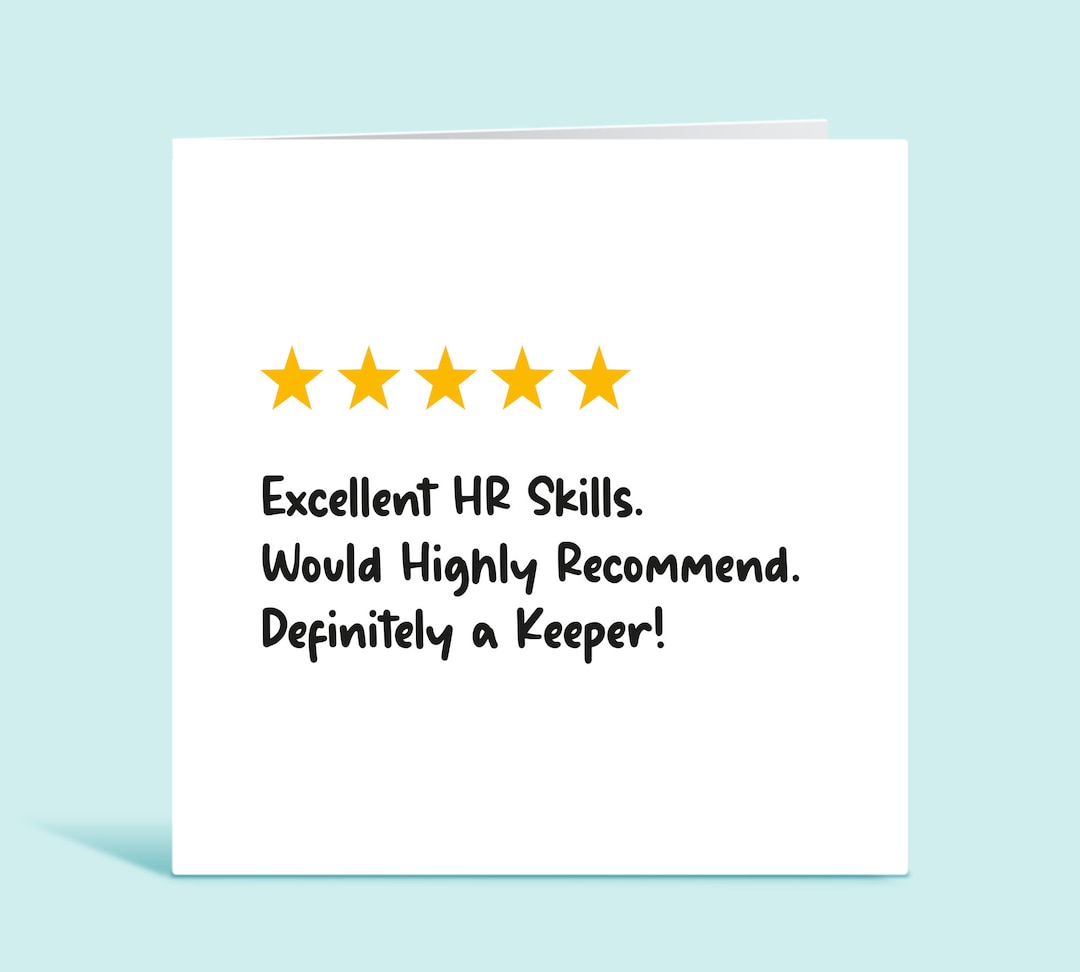 Thank You Card HR Skills - Excellent HR Skills, Would Highly Recommend ...