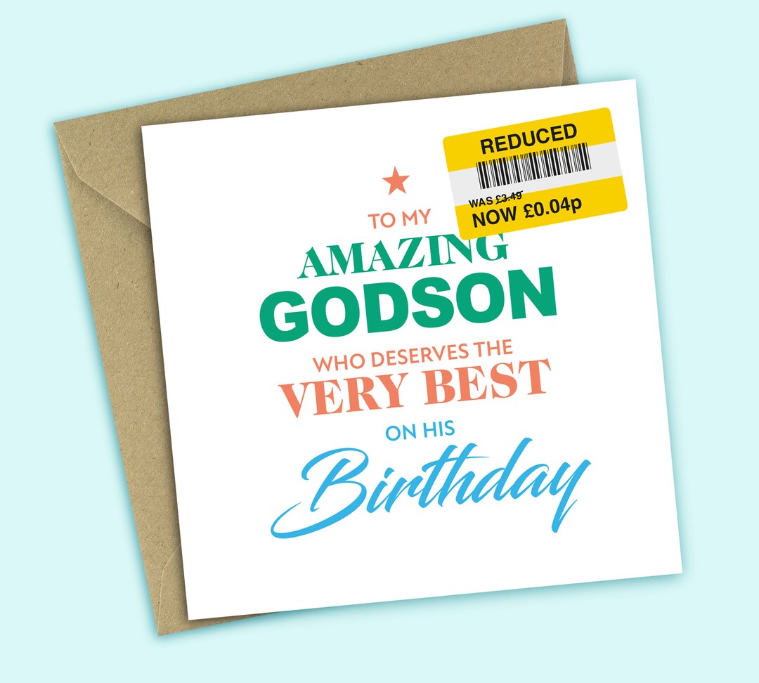 Godson Birthday Card Funny Birthday Card, for Godson, for Him - Etsy