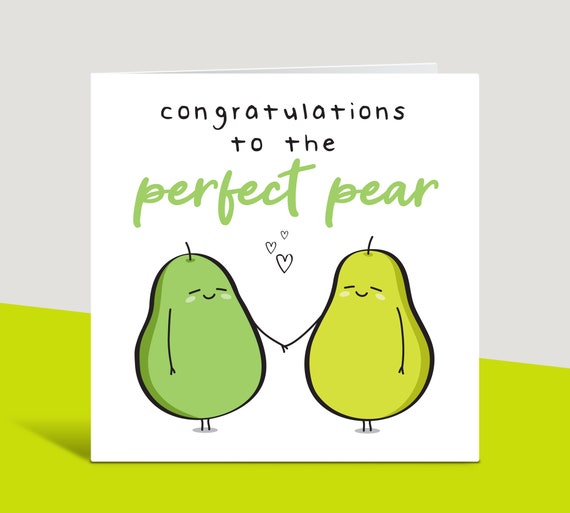 Congratulations to the Perfect Pear Wedding Card Anniversary | Etsy