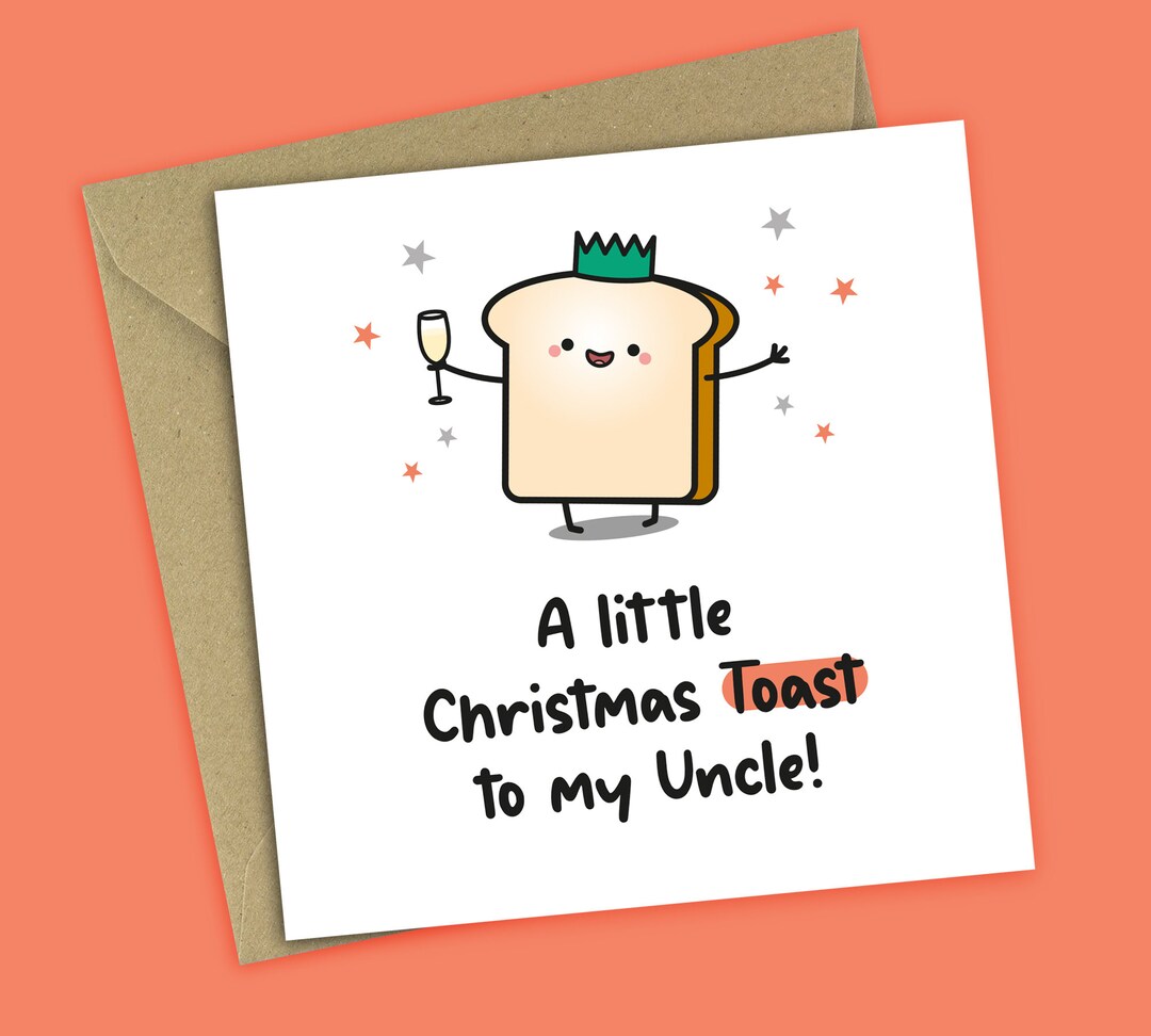 A Little Christmas Toast to My Uncle Christmas Card for Uncle - Etsy UK