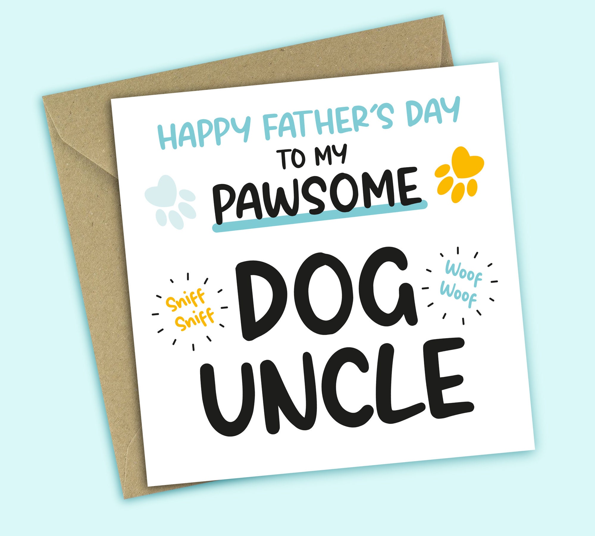 Dog Uncle Fathers Day Card From the Dog Happy Father's - Etsy