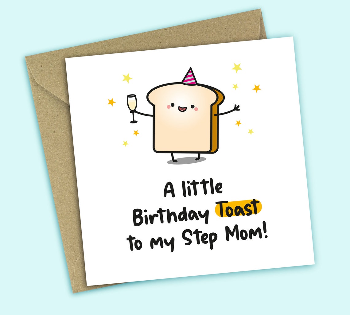Step Mom Birthday Card A Little Birthday Toast To My Step Etsy Uk 5663