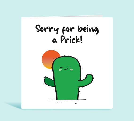 Minimalist apology card Printable apology card Sorry I was a prick ...