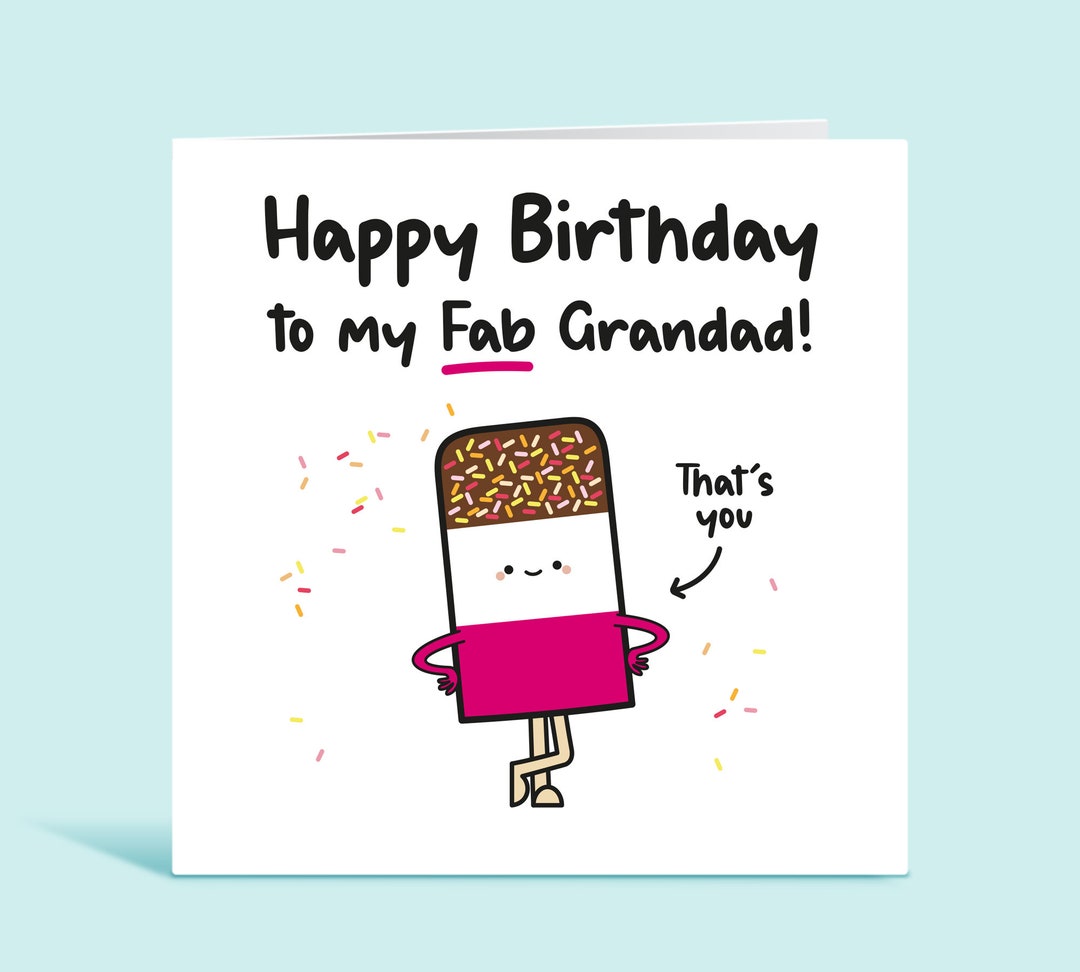 Fab Grandad Birthday Card Happy Birthday to My Fab Grandad - Etsy