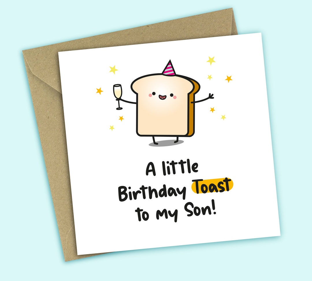 Son Birthday Card A Little Birthday Toast to My Son Funny - Etsy
