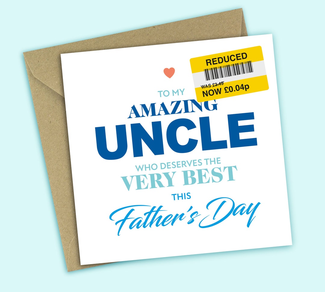Funny Uncle Father's Day Card for Uncle Cheeky Father's Day Card - Etsy