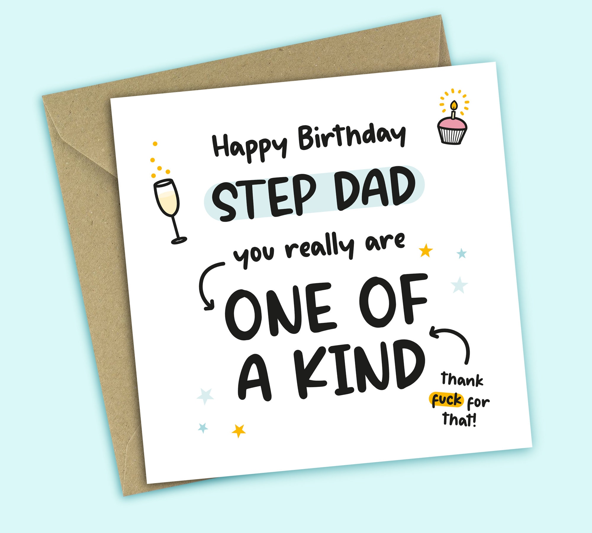 Step Dad Birthday Card Happy Birthday Step Dad You Really - Etsy
