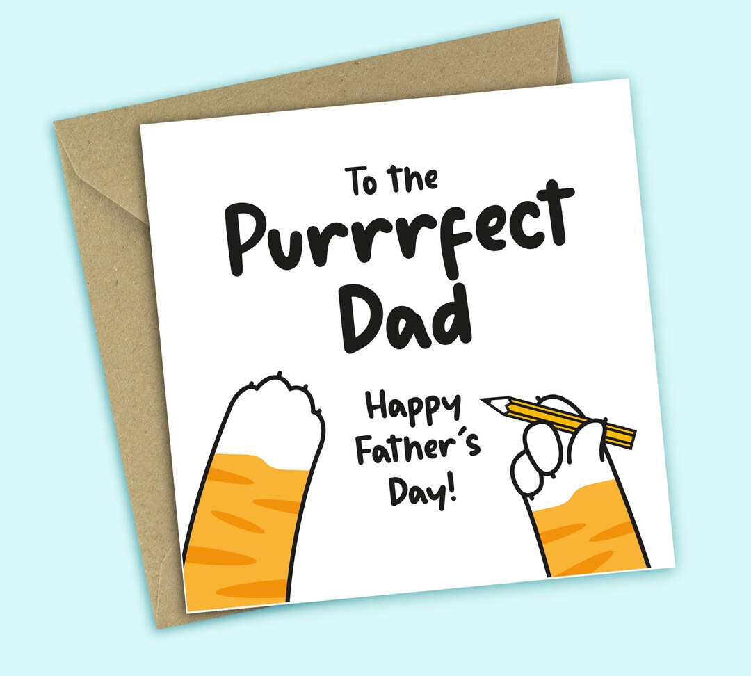 Father's Day Card for Cat Dad Happy Father's Day From the Cat, Funny ...