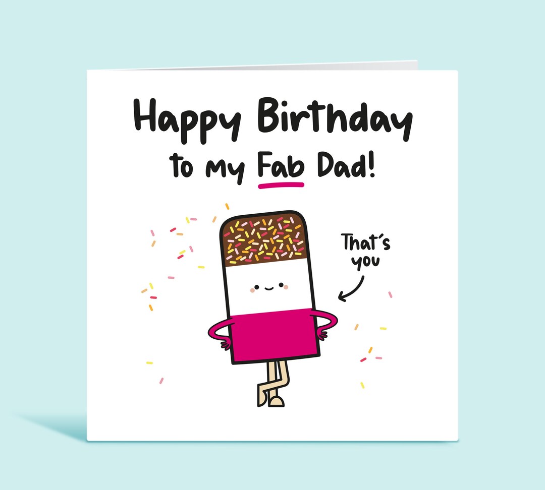 Fab Dad Birthday Card Happy Birthday to My Fab Dad Funny - Etsy