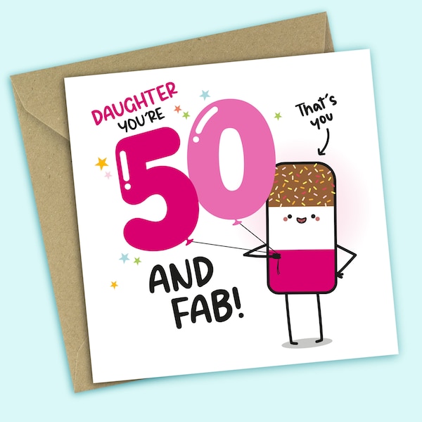Daughter 50th Birthday Card - Etsy UK