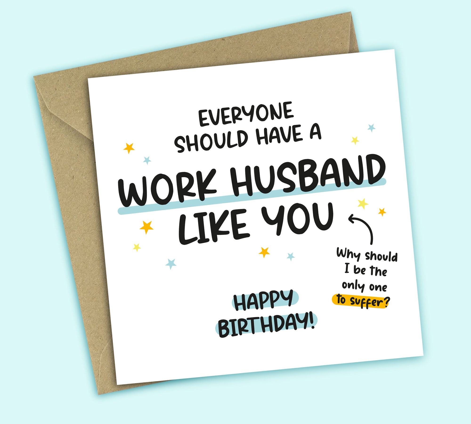 Funny Work Husband Birthday Card Everyone Should Have A Work - Etsy