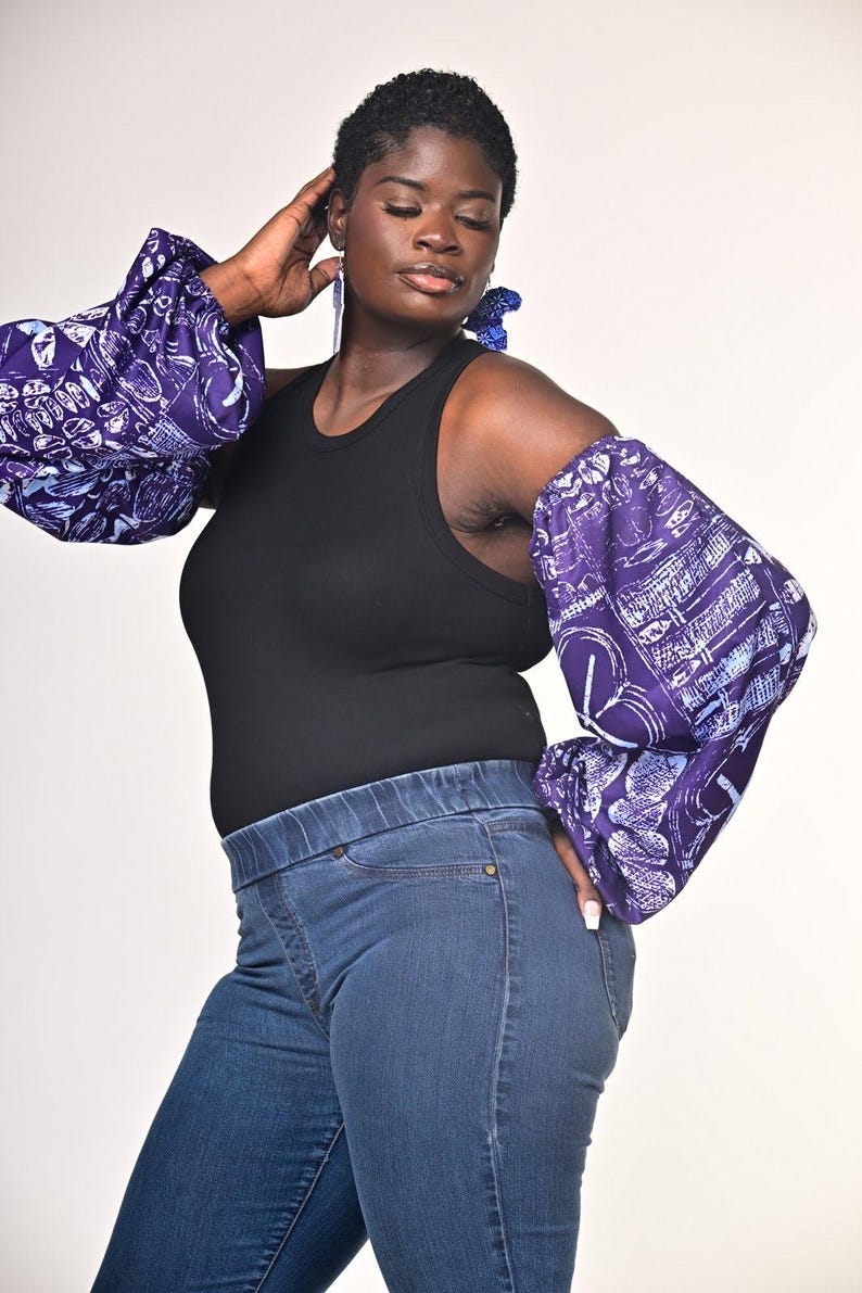 Purple Beauty Print Detachable Sleeves - Etsy