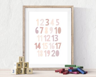 Counting Cards in French Number Children Wall Cards Nature - Etsy
