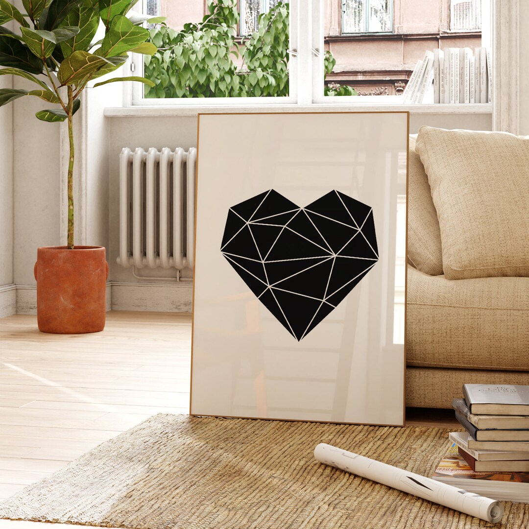 Heart Print Love Heart Printable Love Heart Sign - Etsy