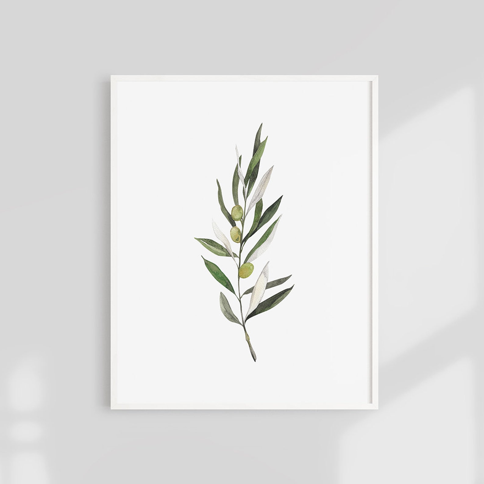 Olive Print Olive Branch Print Olive Watercolor Botanical | Etsy