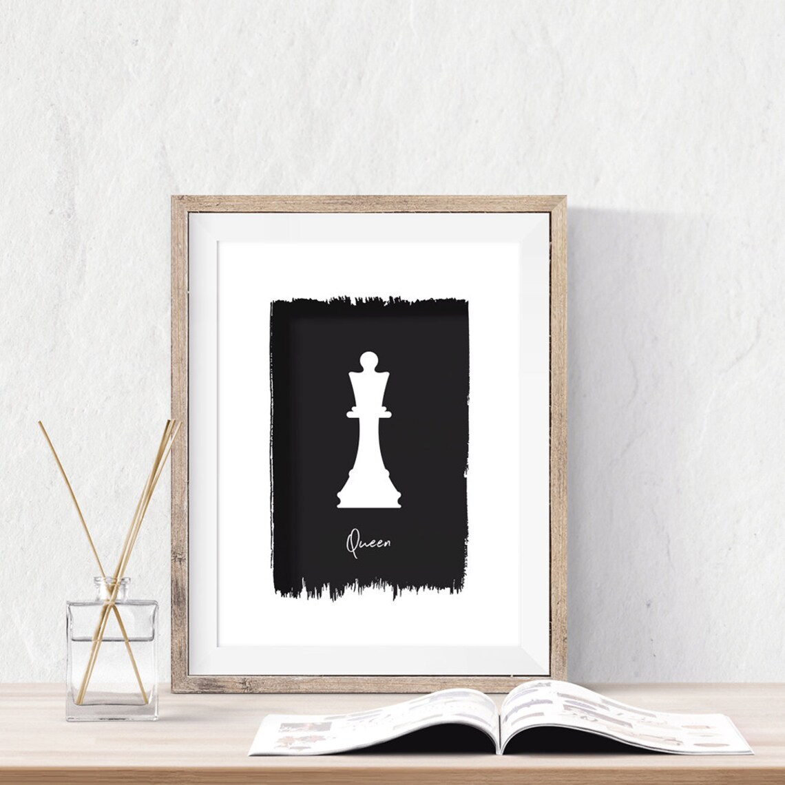 Queen Print the Queens Gambit Printable Chess Queen Art | Etsy