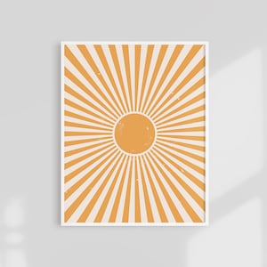 Sun Print, Abstract Sun Wall Art, Sun Rays Print, Printable Sunburst ...