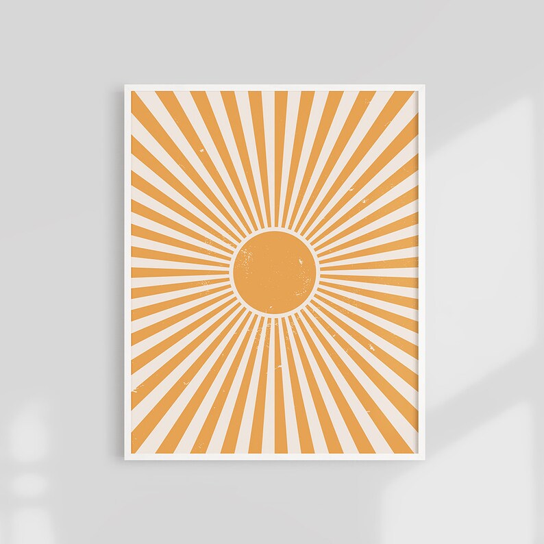 Sun Print Abstract Sun Wall Art Sun Rays Print Printable - Etsy