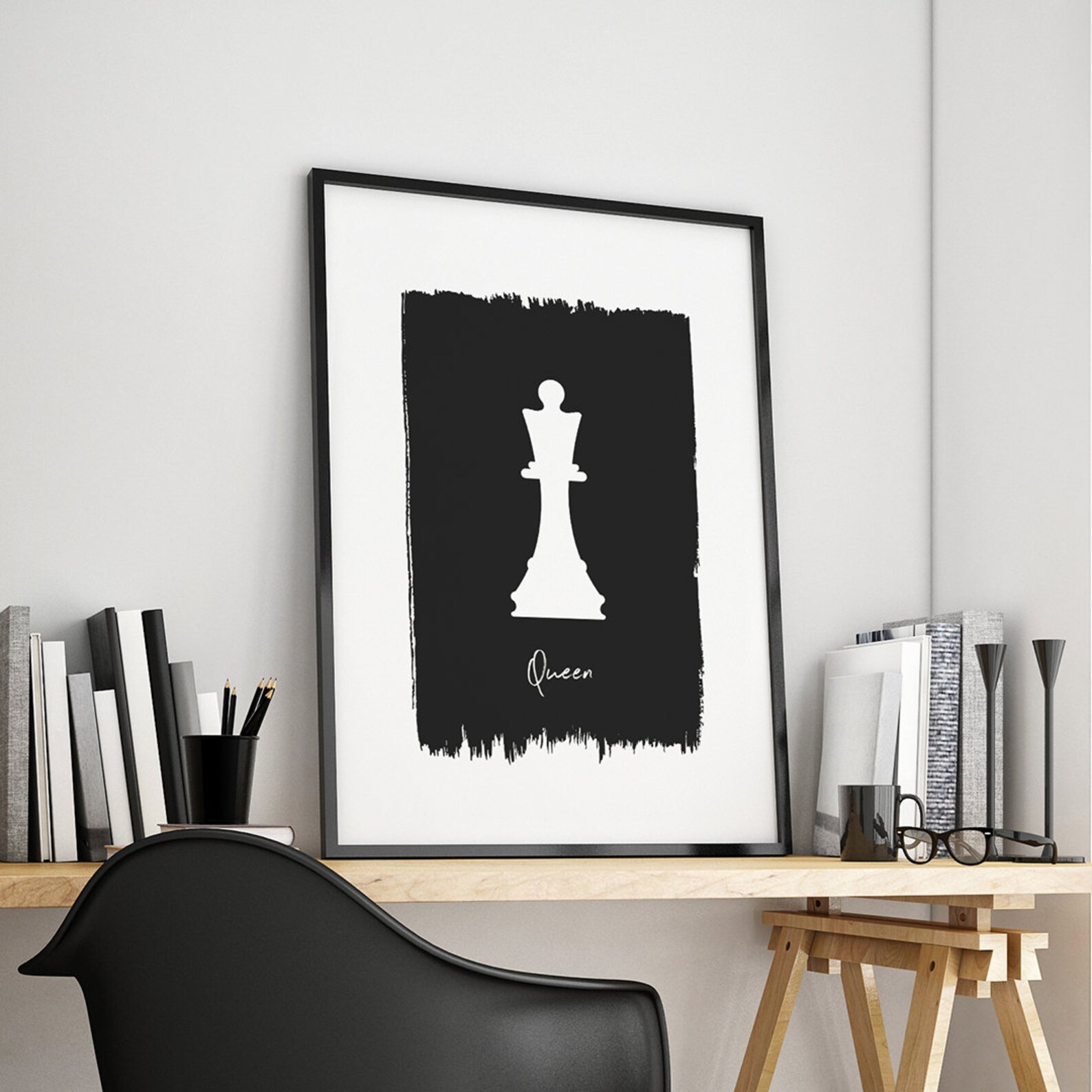 Queen Print the Queens Gambit Printable Chess Queen Art - Etsy