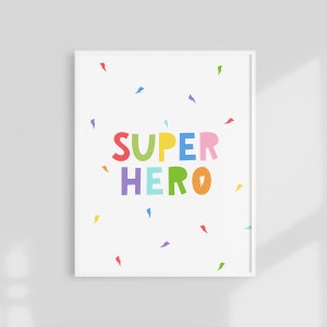 Super Hero Print, Super Hero Quote, Nursery Wall Decor, Children Decor ...