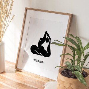 Set of 3 Yoga Poses Prints, Yoga Wall Art, Yoga Printable Set, Black ...