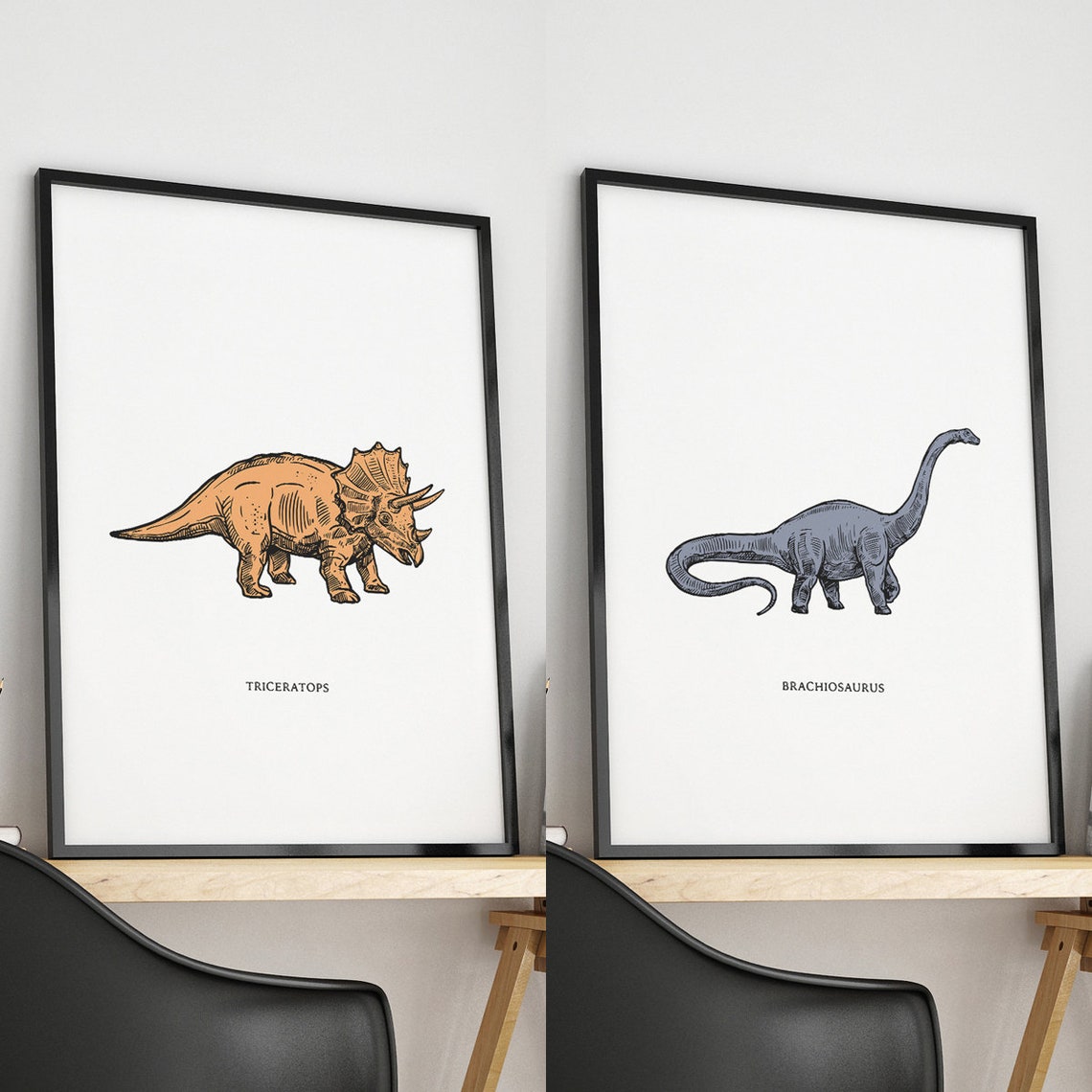 Dinosaur Print Dinosaur Poster Dinosaur Wall Art Set of 4 - Etsy