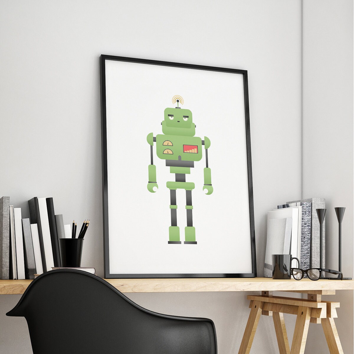 Kids Robot Art Robot Prints Robot Nursery Decor Set Of 2 | Etsy