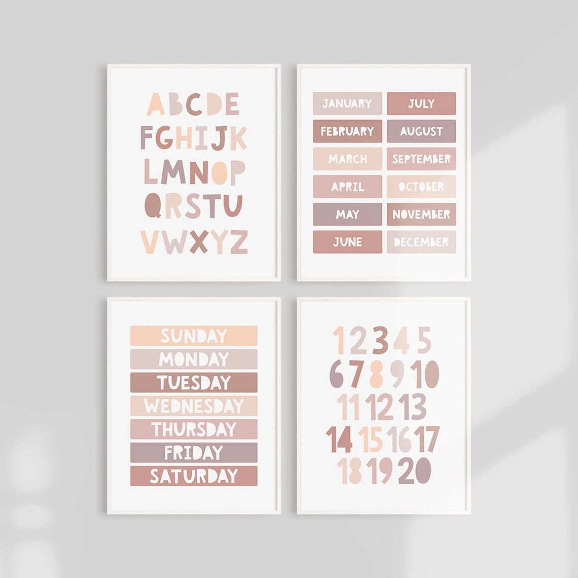 Neutral Classroom Decor Educational Prints Set of 4 - Etsy