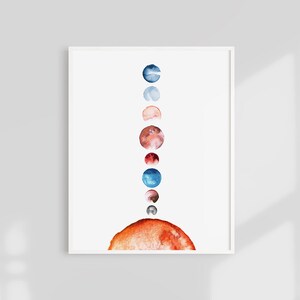 Solar System Poster, Solar System Print, Watercolor Planets, Space ...