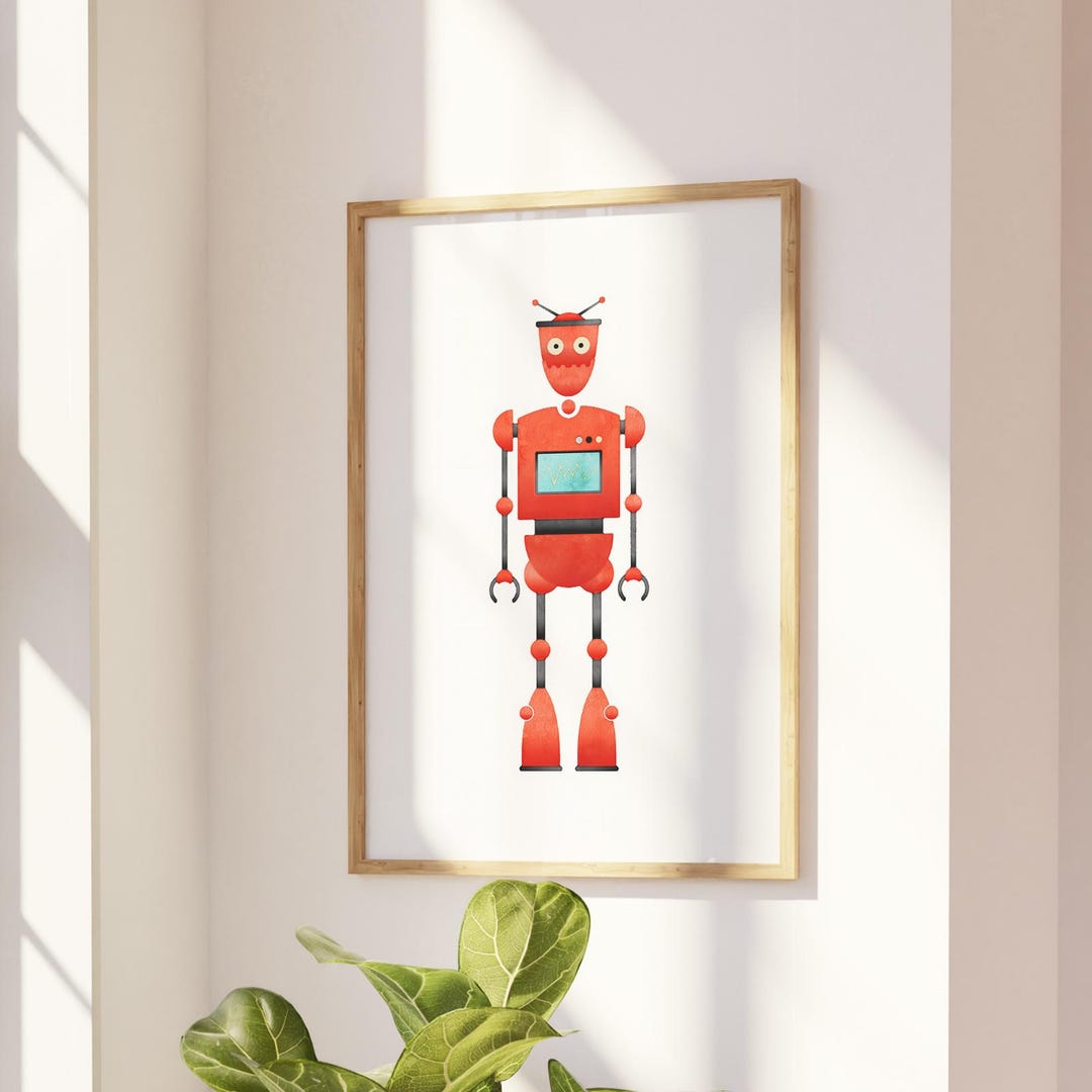 Robot Poster, Robot Wall Art, Robot Printable, Robot Nursery Print ...
