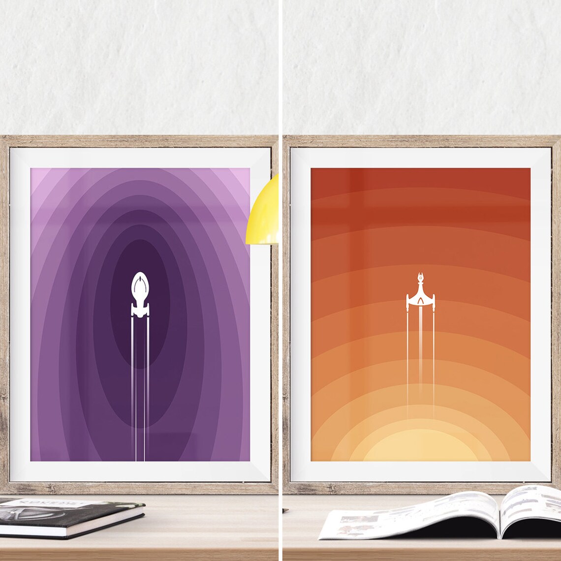 Space Wall Art Space Posters Star Ship Print Set of 8 - Etsy