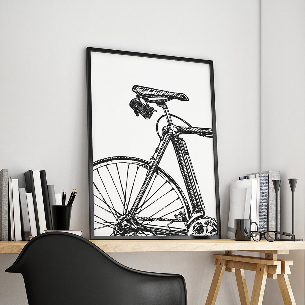 Bike Poster Bicycle Print Set of 2 Prints Bicycle Wall Art | Etsy