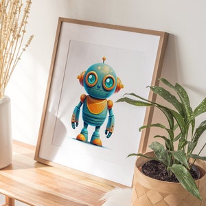 Robot Posters, Robot Wall Art Set of 3 Prints, Robot Printable, Nursery ...