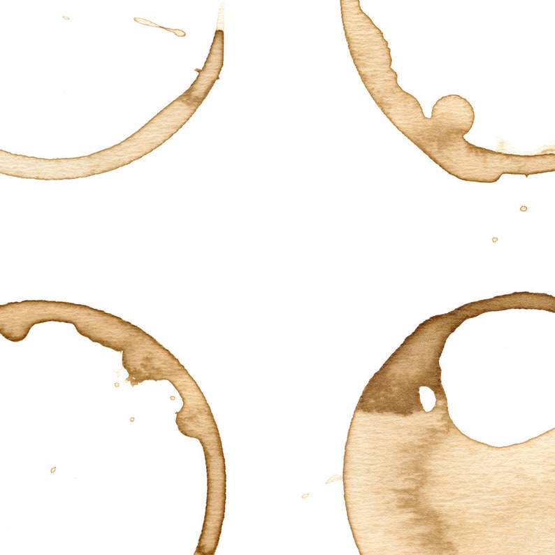 Coffee Print Coffee Stains Coffee Poster Watercolor Coffee - Etsy