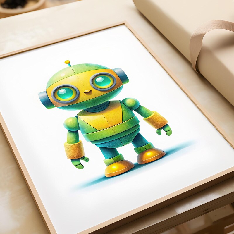 Robot Kid Art - Etsy