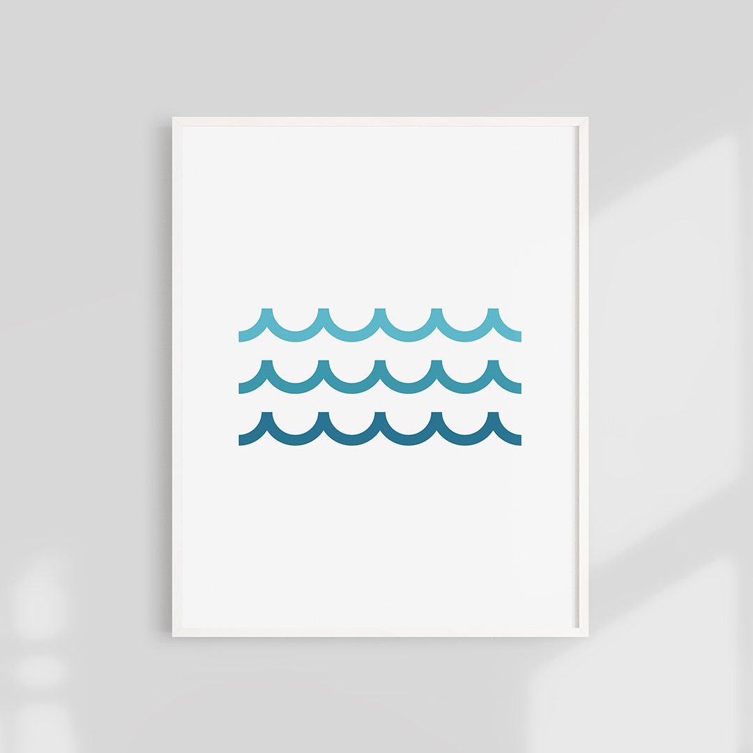 Waves Print, Summer Print, Waves Minimalist, Waves Poster, Waves ...