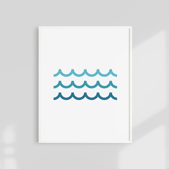 Waves Print Summer Print Waves Minimalist Waves Poster - Etsy