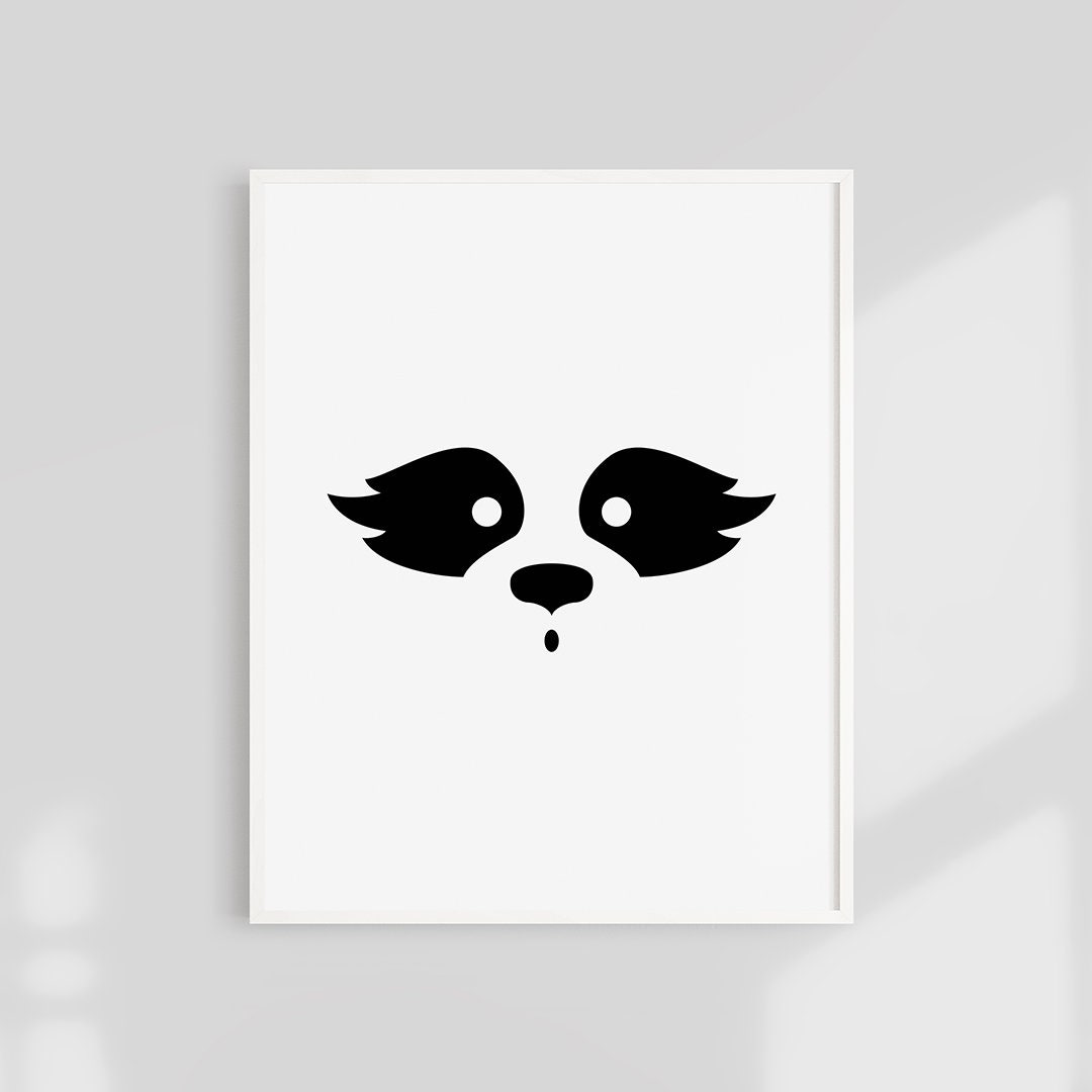 Raccoon Print, Nursery Animals, Forest Animal, Raccoon Poster, Raccoon ...