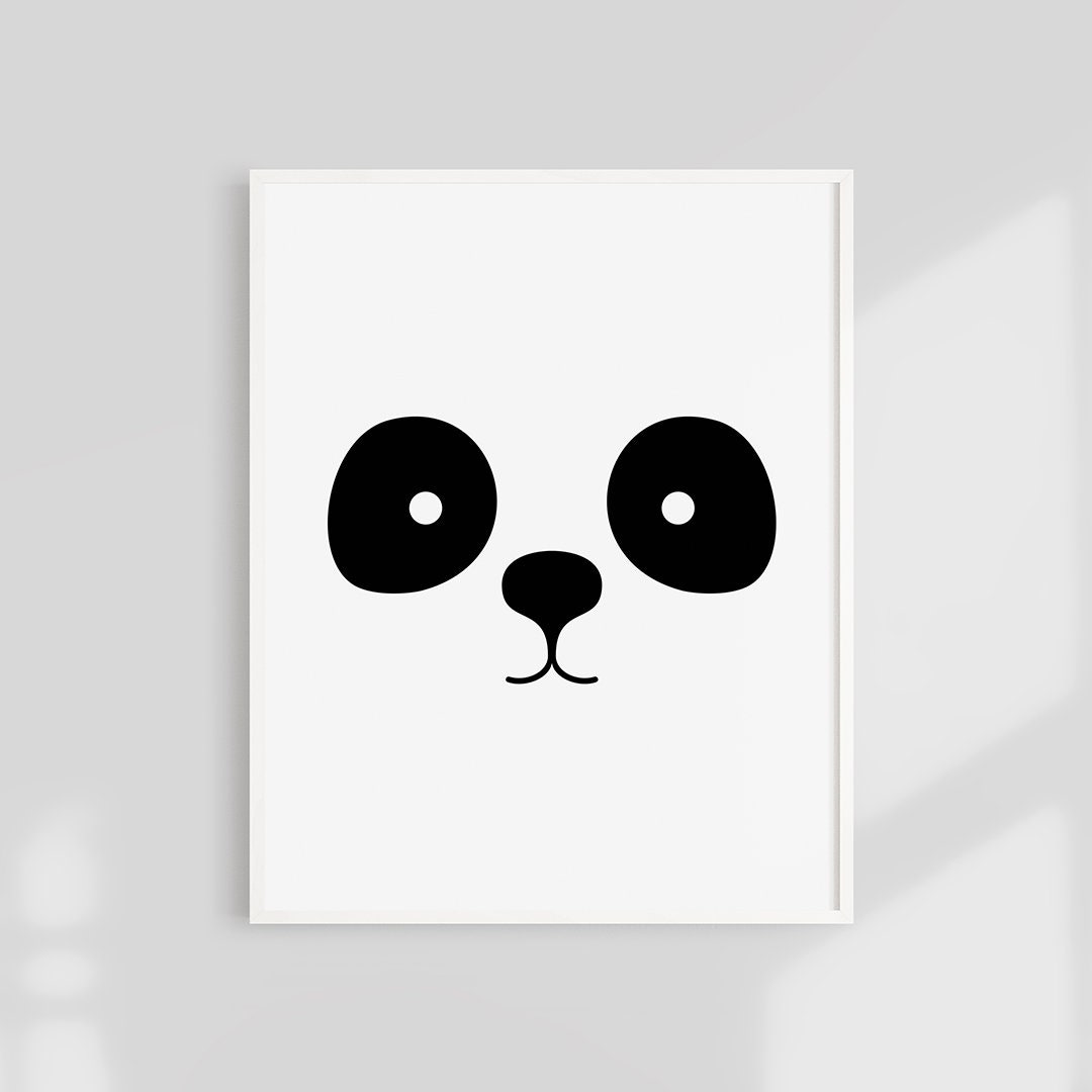 Panda Printable, Panda Face Print, Scandinavian Nursery Wall Art ...