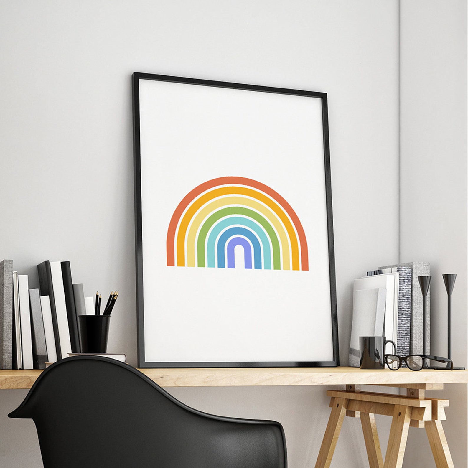 Rainbow Print Rainbow Poster Raibow Printable Children Room - Etsy
