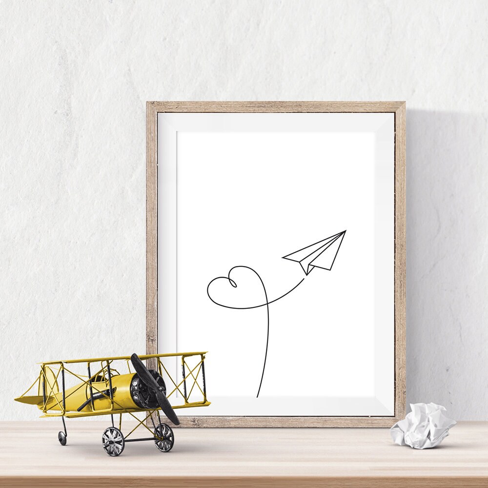Paper Plane Print Airplane Printable Nursery Print - Etsy