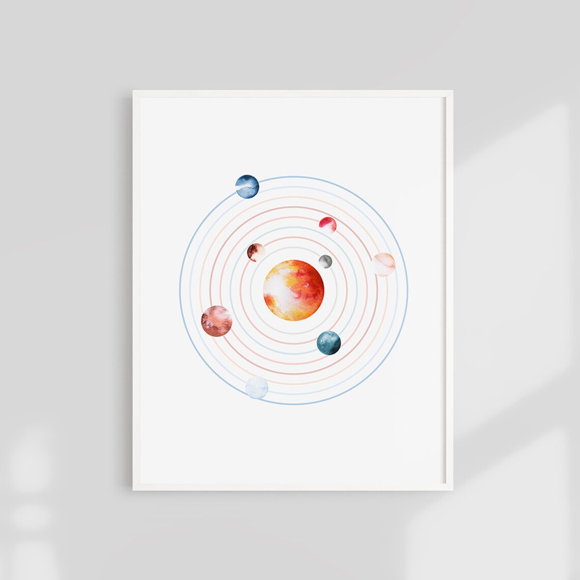 Solar System Print Watercolor Planets Space Poster Planets | Etsy