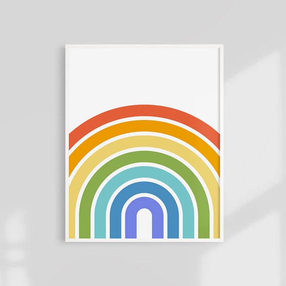 Rainbow Print Rainbow Printable Kids Room Decor Nursery - Etsy