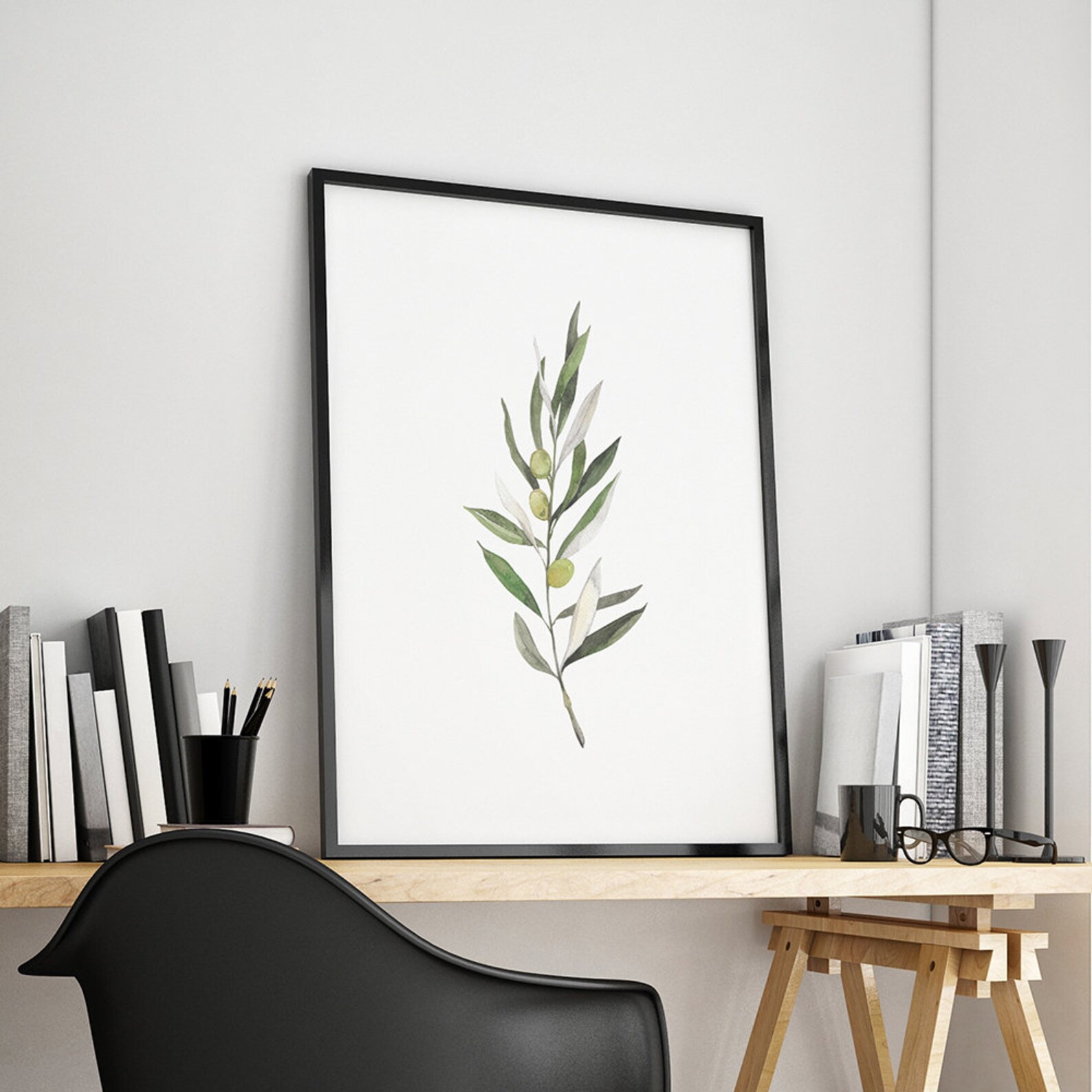 Olive Print Olive Branch Print Olive Watercolor Botanical | Etsy